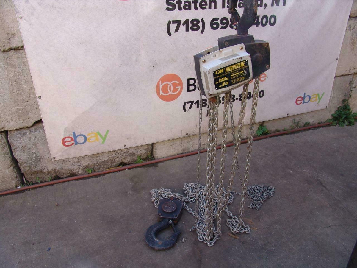 CM Hurricane 10 Ton Chain Hoist 20 Feet Lift Works Fine — Buys Galore