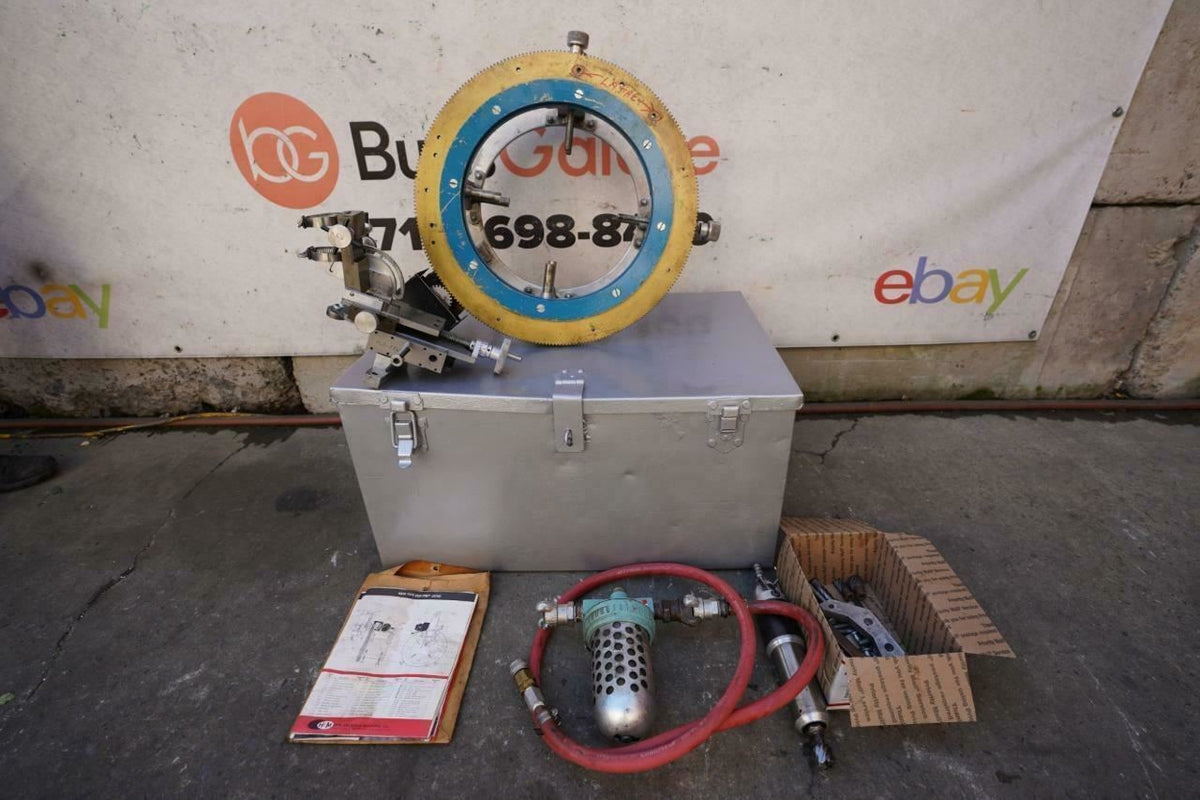 H&M Beveler Beveling Machine Pipe End Prep 8-12 inches Lathe Great Sha ...