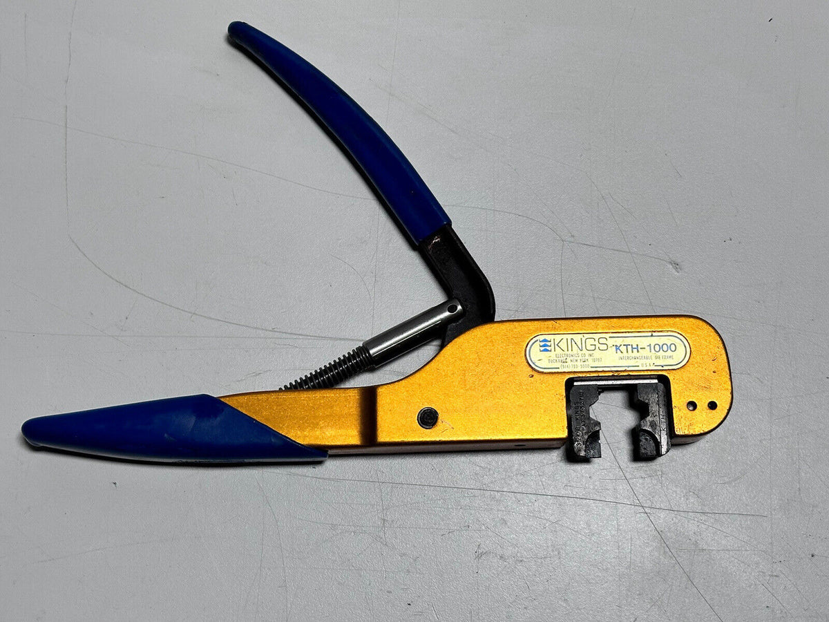 KINGS KTH-1000 HAND CRIMP TOOL & KTH-2132 DIE CRIMPING RF COAXIAL CONN ...